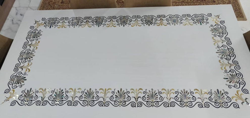 Stone Plus India Marble Inlay Abalone Tabletop – Opulent Homes